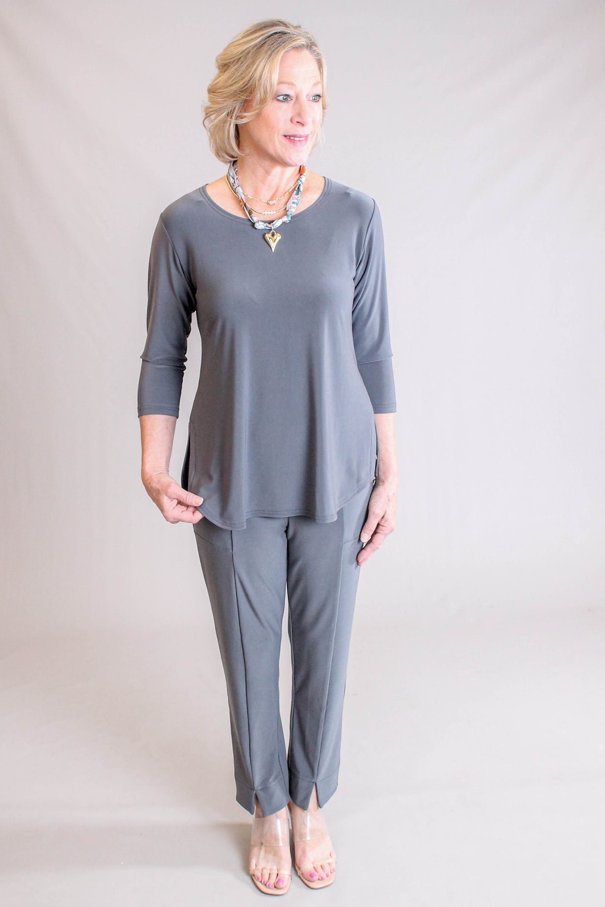 Sympli Go To Classic Relaxed Tee with 3/4 Sleeves – Fashion Crossroads Inc