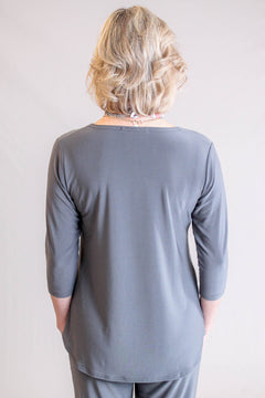 Sympli Go To Classic Relaxed Tee with 3/4 Sleeves – Fashion Crossroads Inc